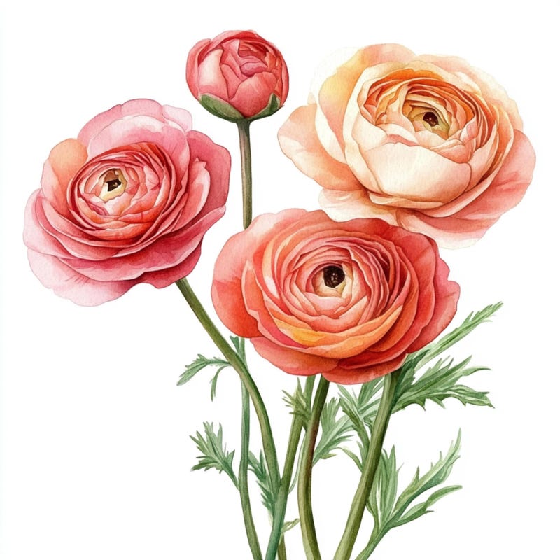 Ranunculus Wall Print - Etsy