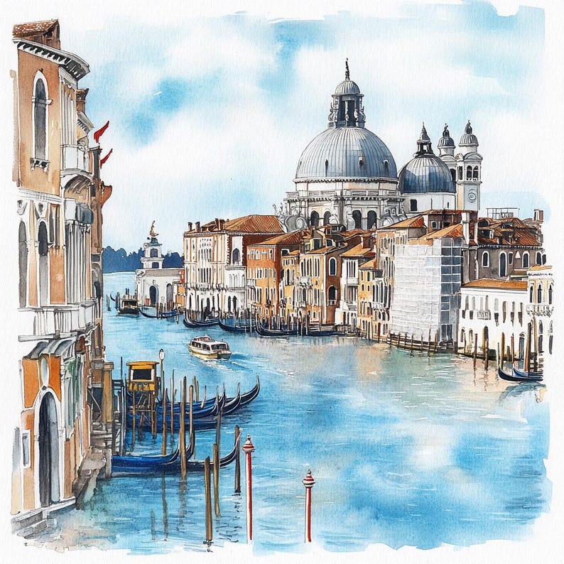 10 Printable Venice, Vintage Venice Art, European Street Painting, Cozy ...