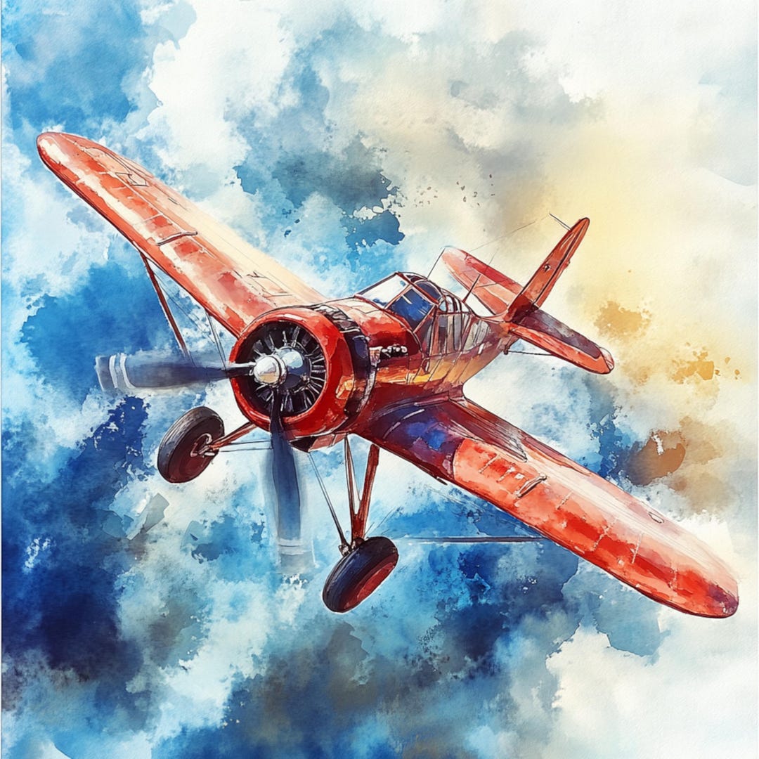 Printable Vintage Airplane, Airplane Prints, Kids Room Wall Art ...