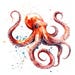 Printable Octopus Clipart, Octopus Watercolor, Nautical Clip Art ...