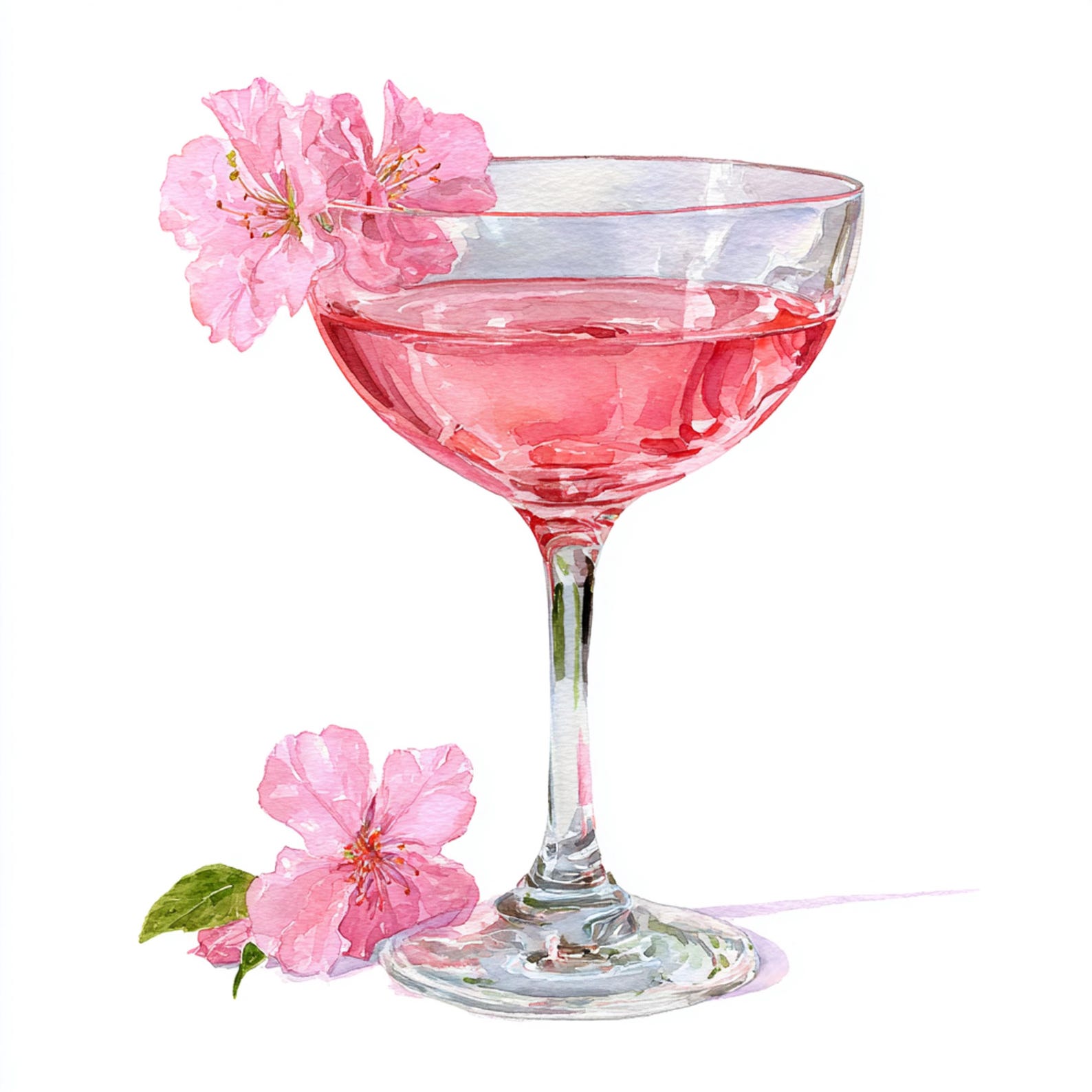 12 Printable Pink Cocktail, Watercolor Images, Girl Cocktailart ...