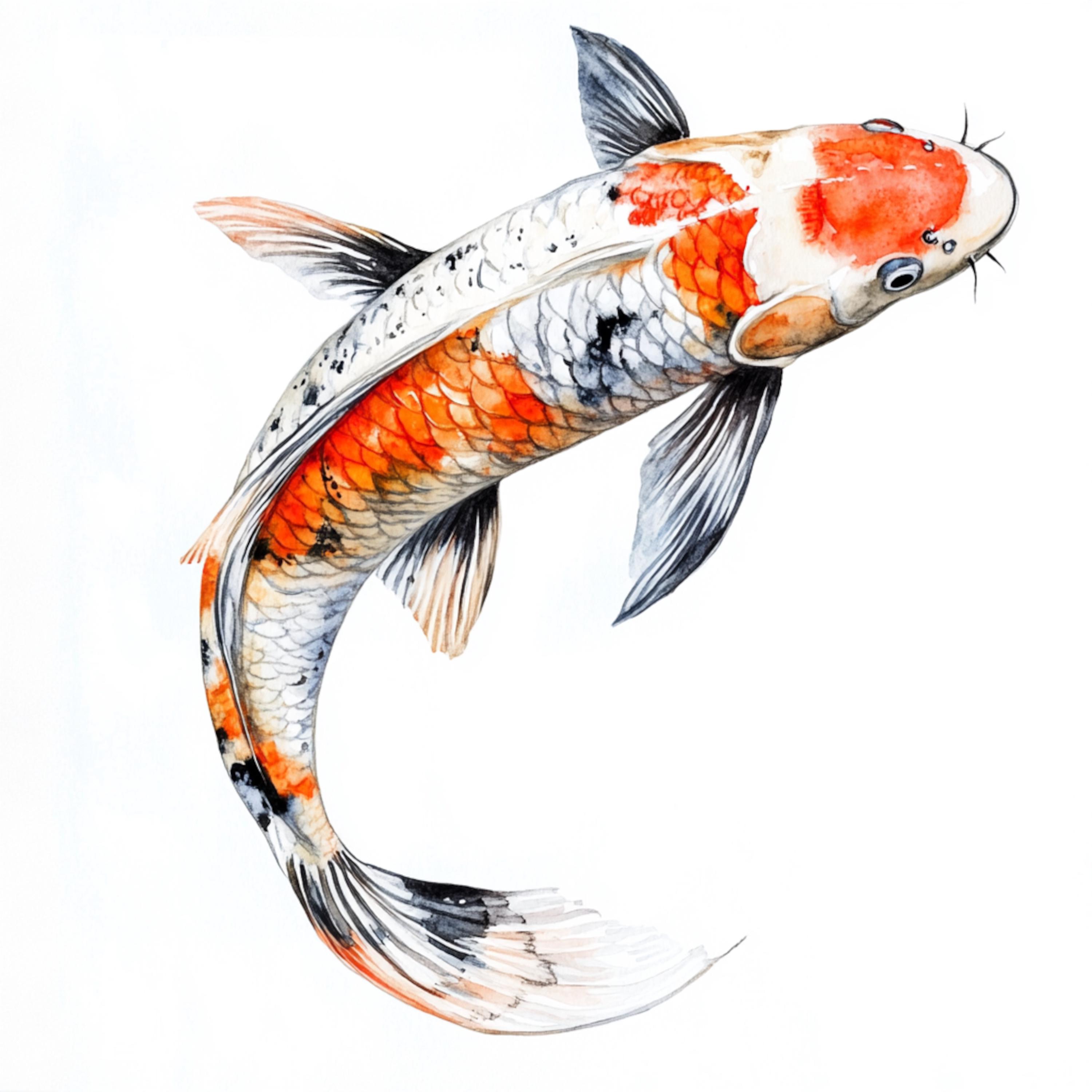 Printable Koi Fish Clipart, Koi Fish Watercolor, Nautical Clip Art ...