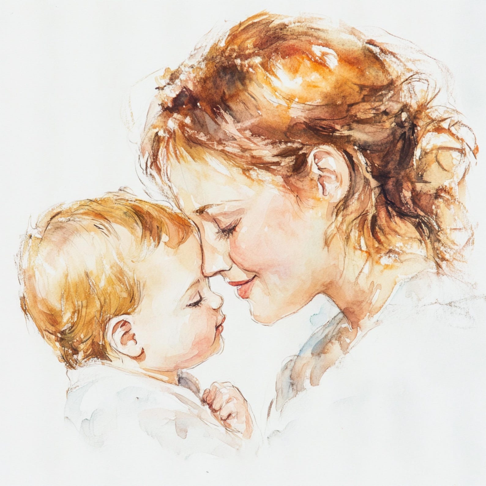 Printable Mother and Baby, Mother and Child Clipart, Mother's Day Card ...