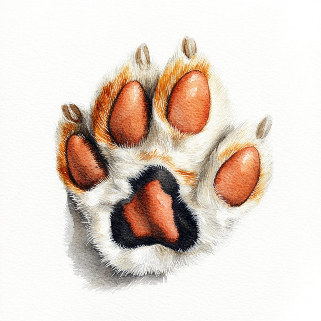 Printable Dogs Paw Clipart, Watercolor Paws, Cute Dogs Paws, Printable ...
