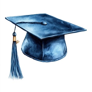 10 Printable Graduation Caps, Watercolor Graduation Hat, Graduation Hat ...