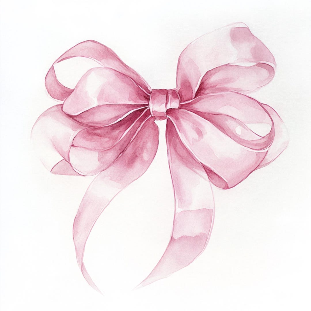 10 Printable Pink Bows, Watercolor Bows Clip Art, Printable Jpgs, Bows ...