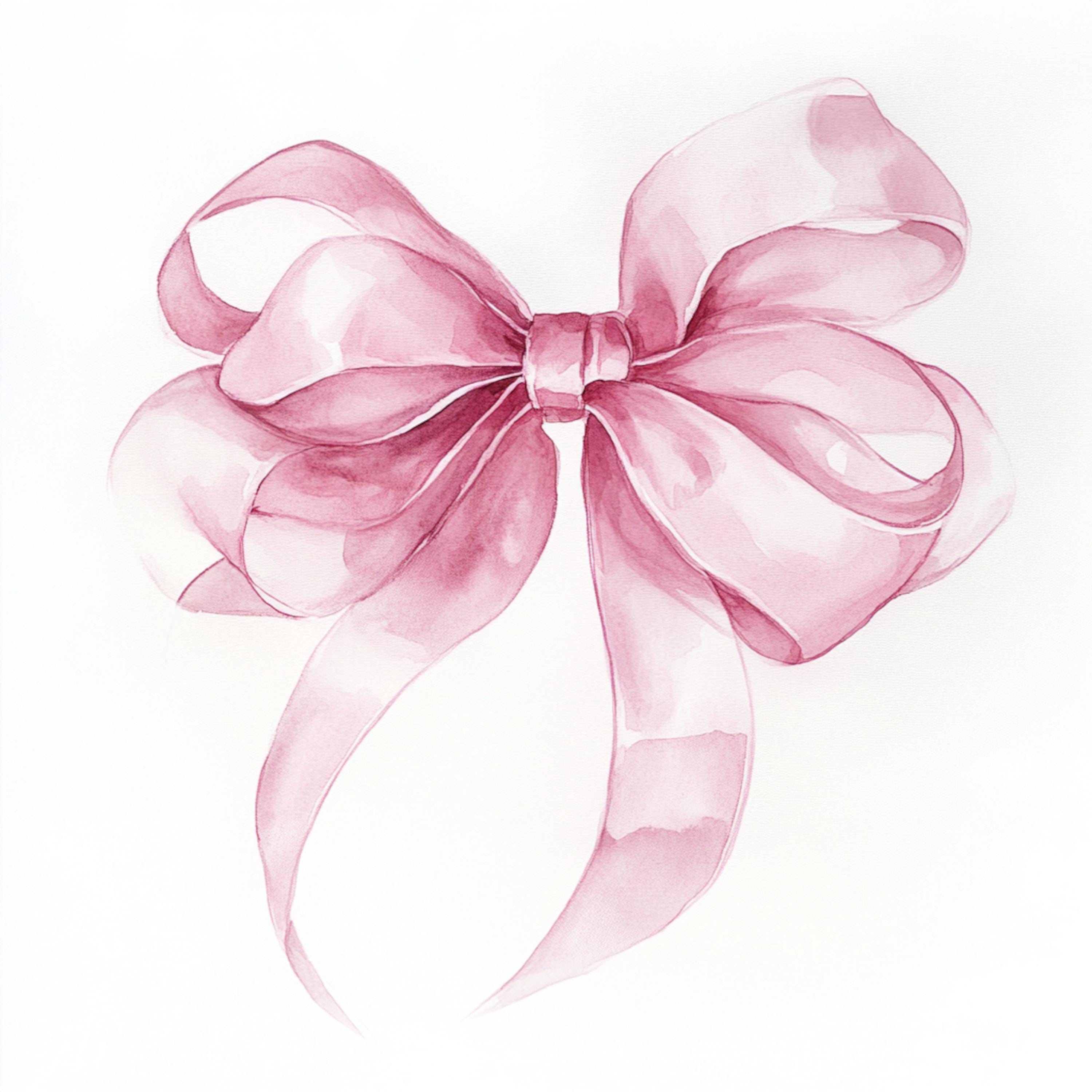 10 Printable Pink Bows, Watercolor Bows Clip Art, Printable Jpgs, Bows ...