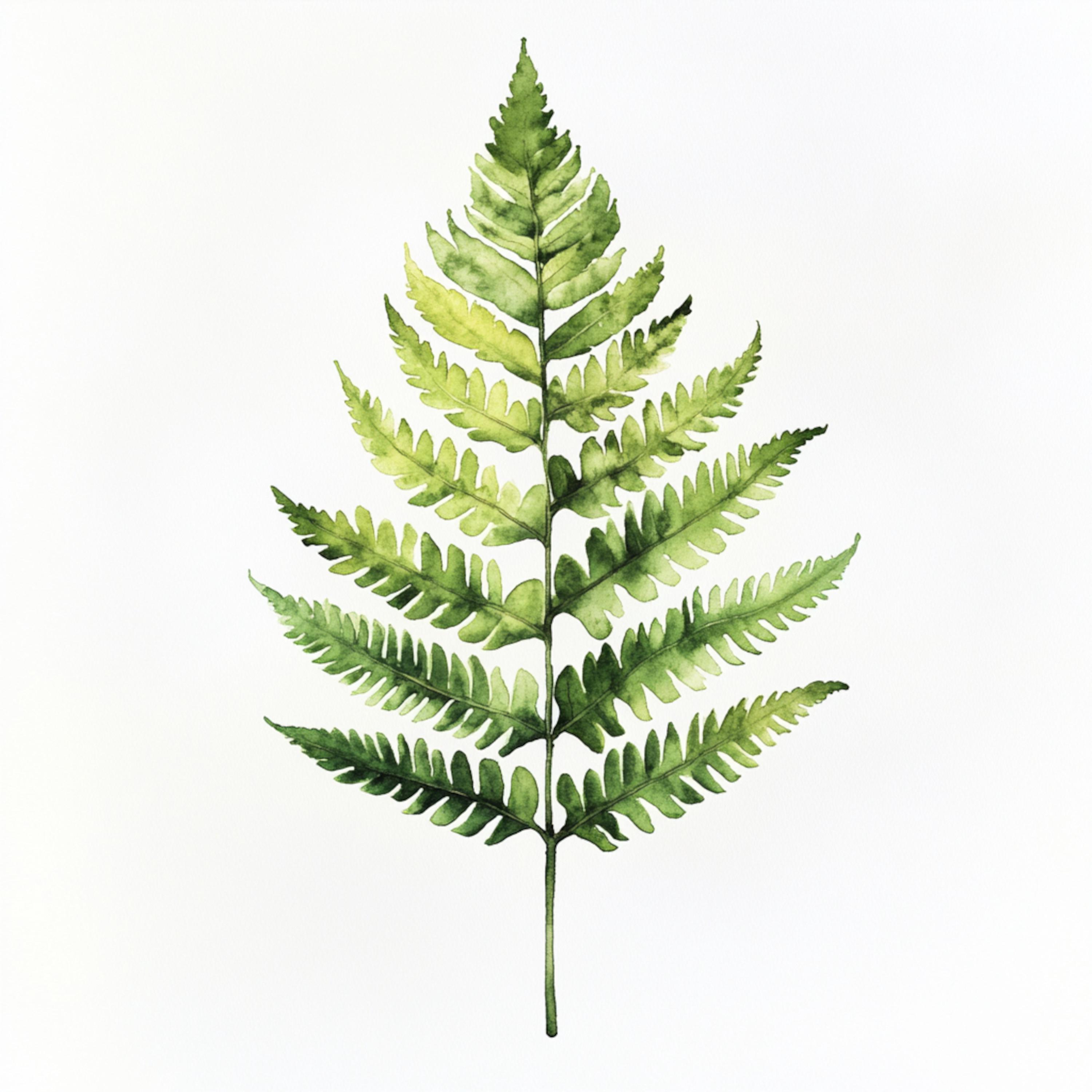 Printable Fern Leaf Decor, Watercolor Images, Fern Botanical Art, Clip ...