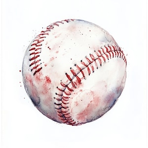 10 Printable Baseball Ball Clipart, Watercolor Art, Printable JPG ...