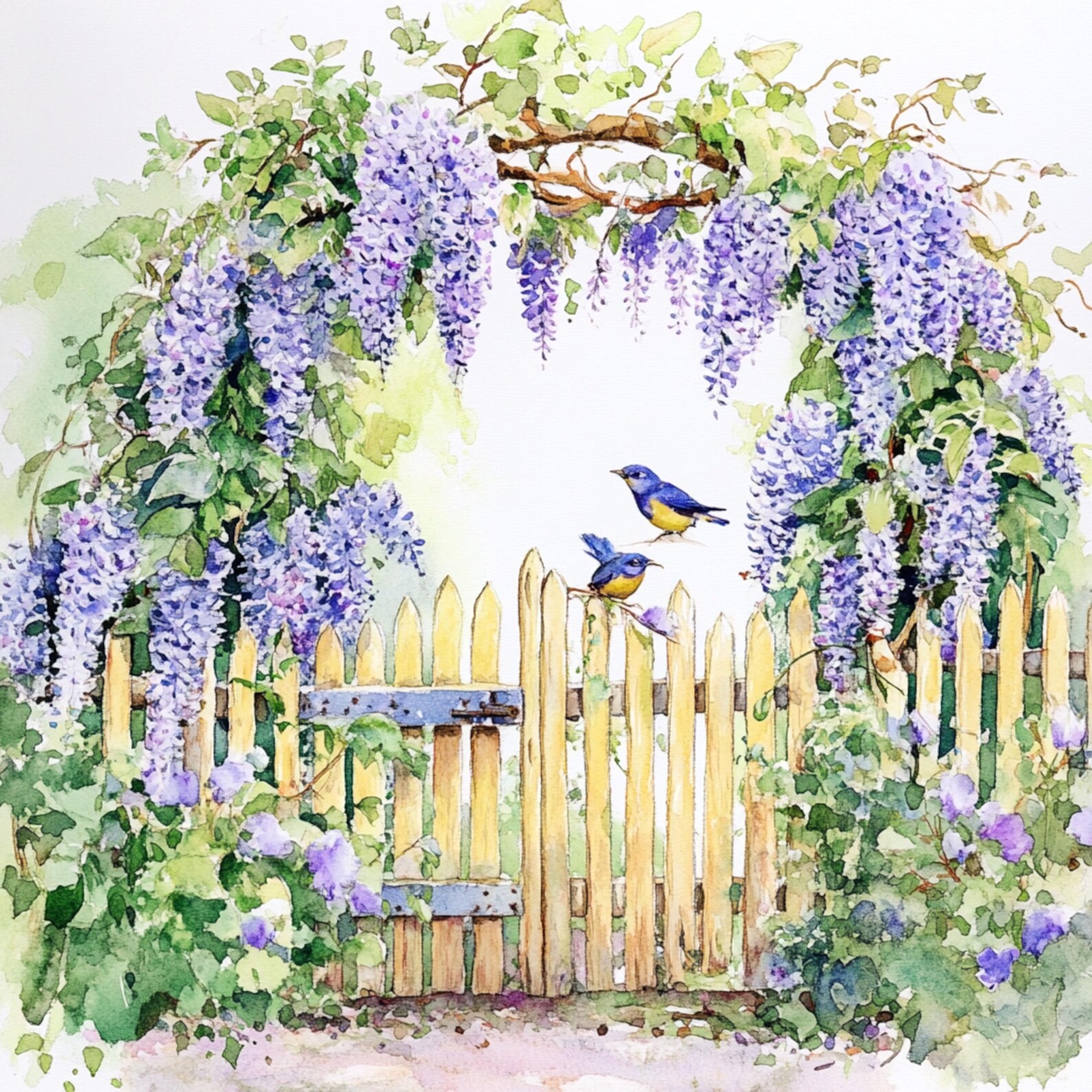 10 Printable Gates, Floral Garden Gates Country Fence With Wisteria ...
