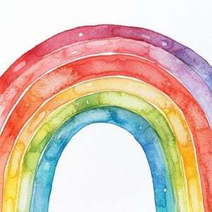 Printable Rainbow Decor, Watercolor Images, Rainbow Art, Clip Art ...