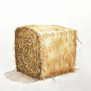 10 Printable Hay Painting, Watercolor Hay Bale, Straw Bale Decor ...