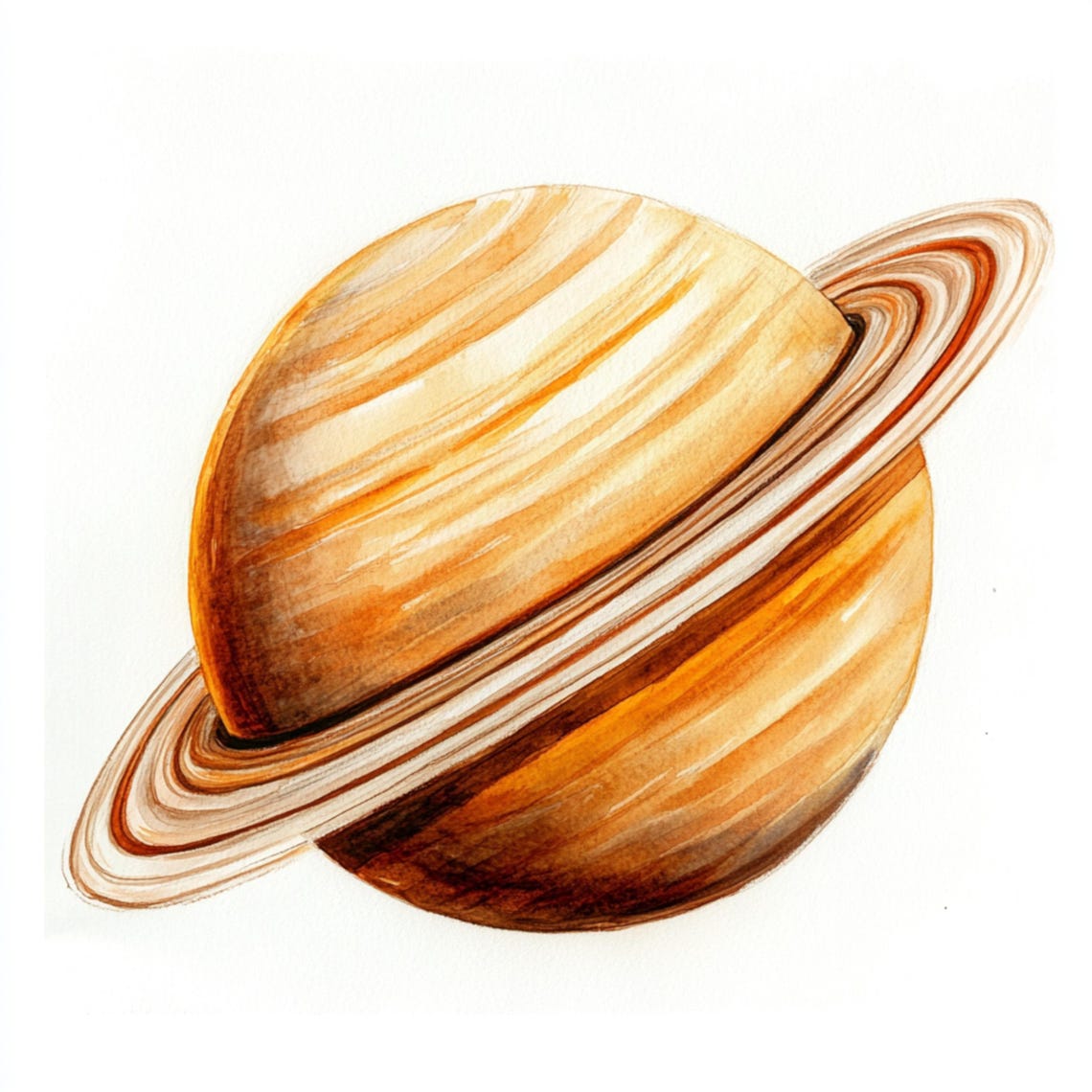 10 Printable Saturn Art, Watercolor Saturn, Planet Clipart, Printable ...