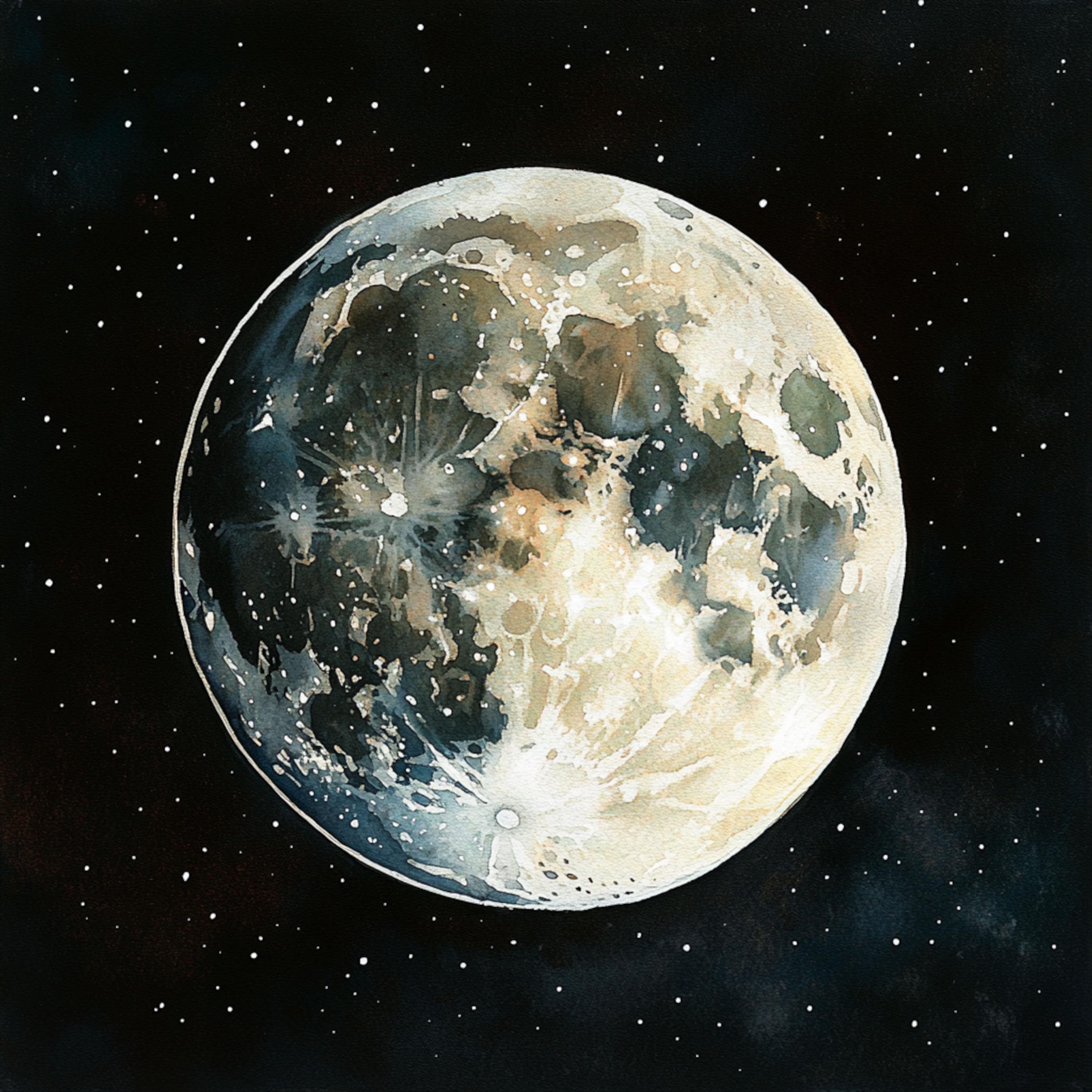 Printable Moon Art, Watercolor Moon, Blue Moon Clipart, 10 Clip Art ...