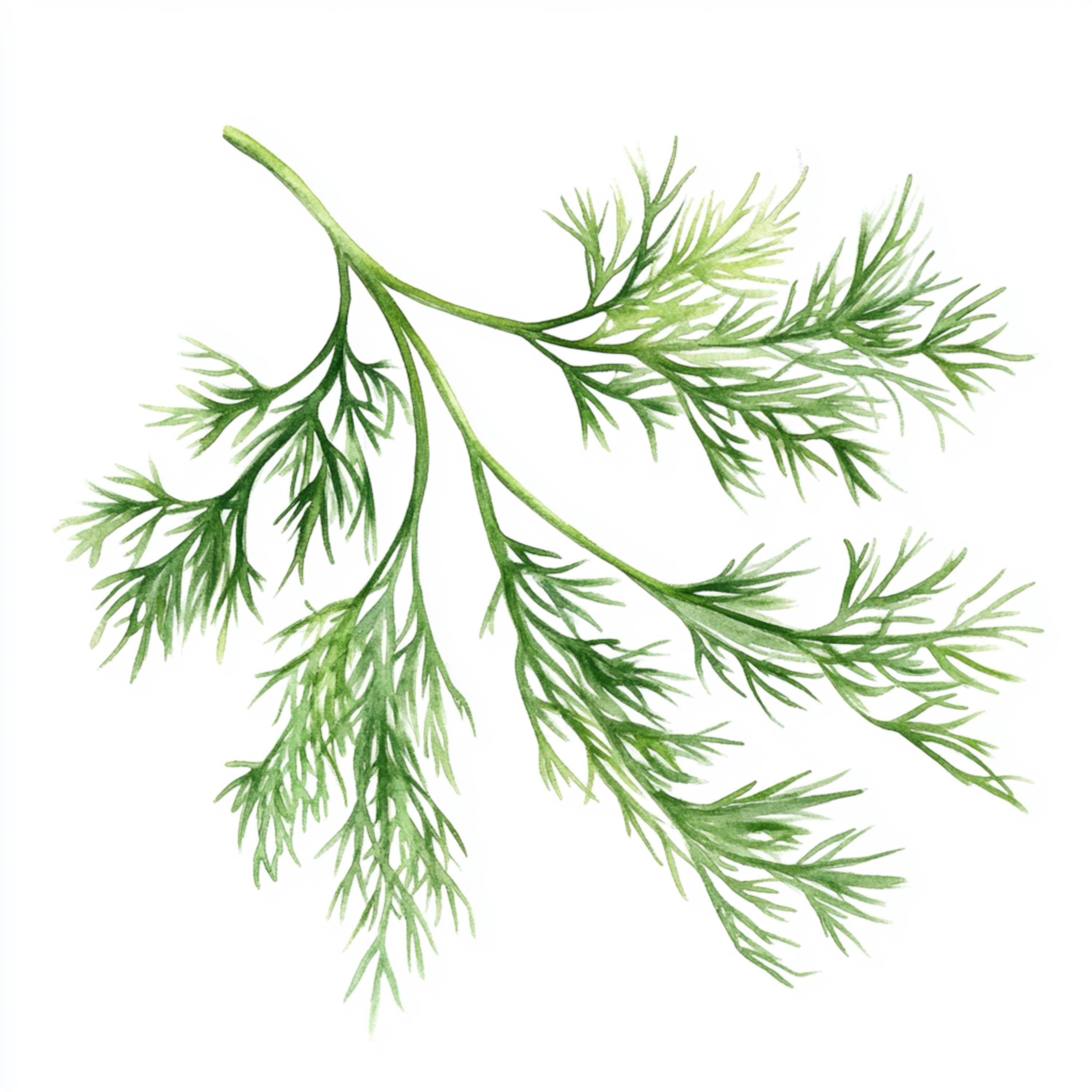 10 Printable Dill Art, Watercolor Dill, Healthy Food Art Decor, Dill ...