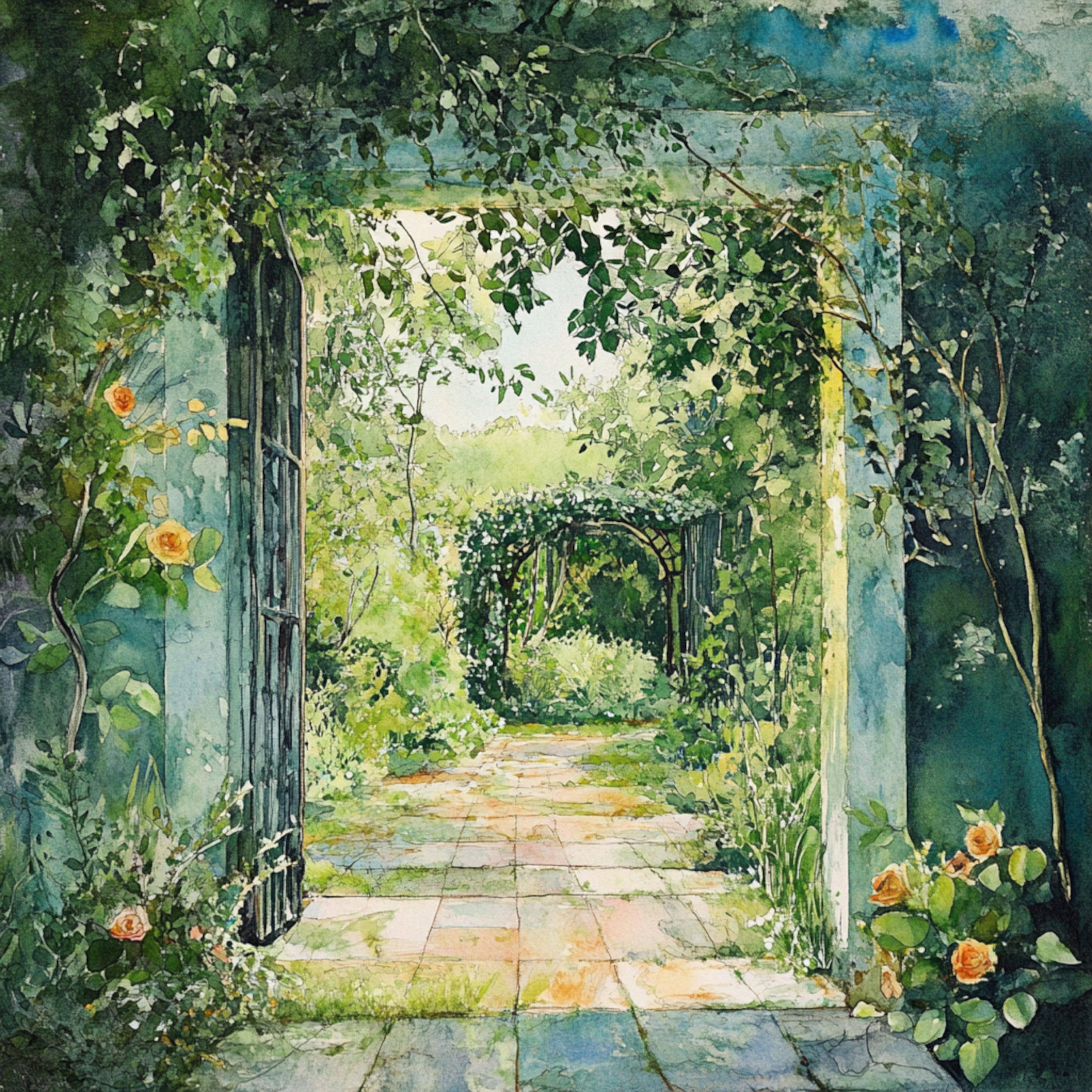 Printable Garden Art, Watercolor Art, English Garden Print, Clip Art ...