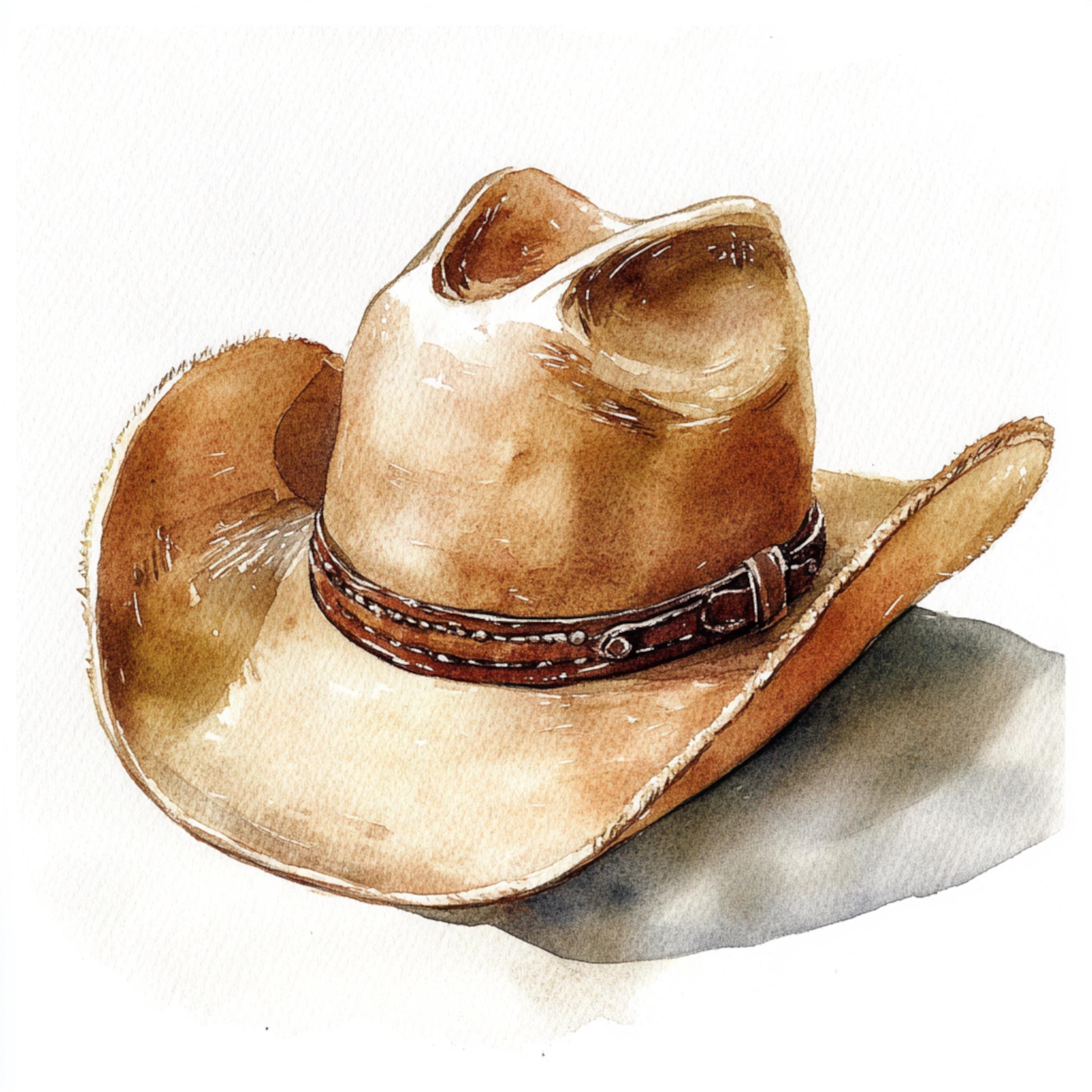 10 Printable Cowboy Hats, Watercolor Cowboy Hat, Cowboy Hat Print ...