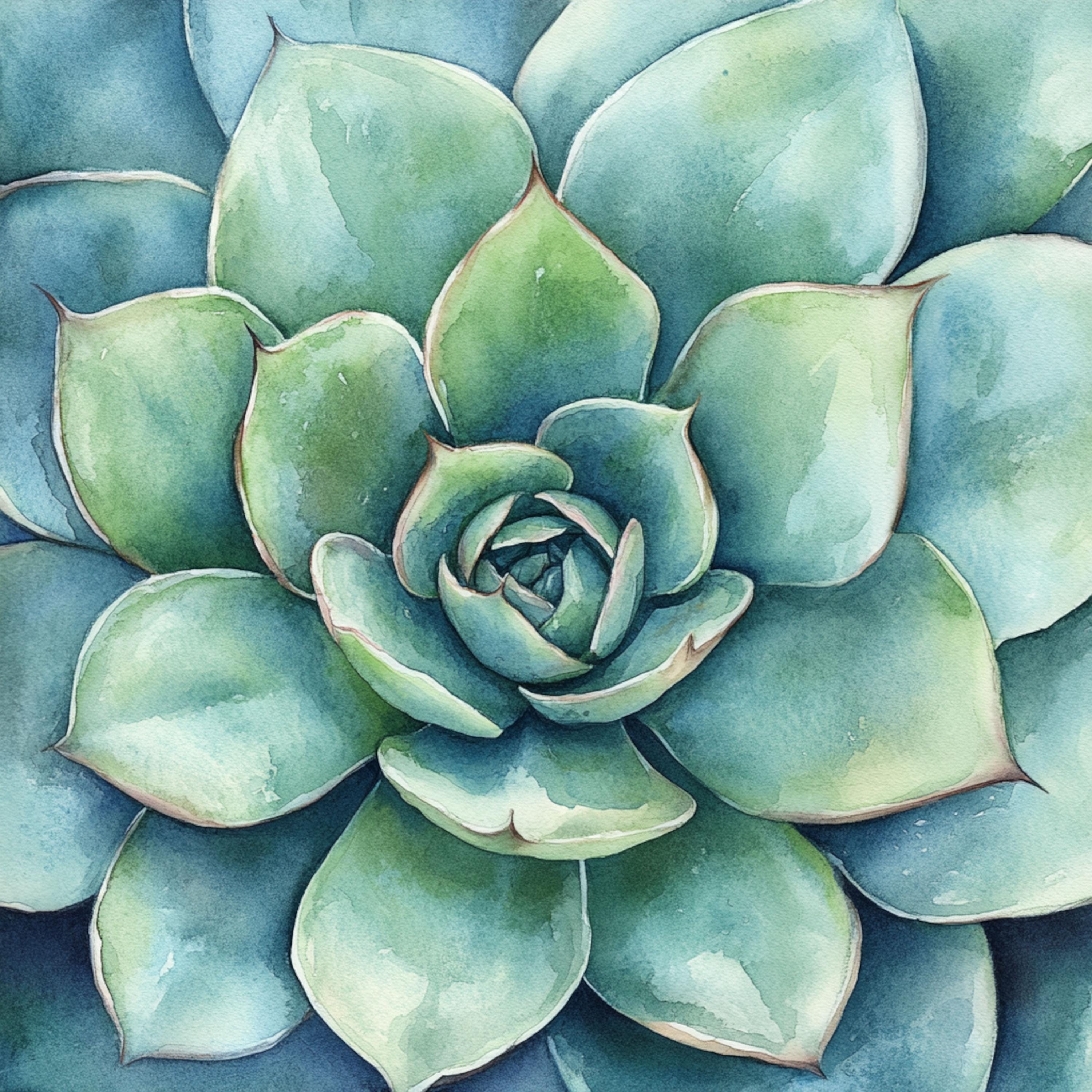 Printable Succulent Decor, Watercolor 10 Images, Succulent Botanical ...