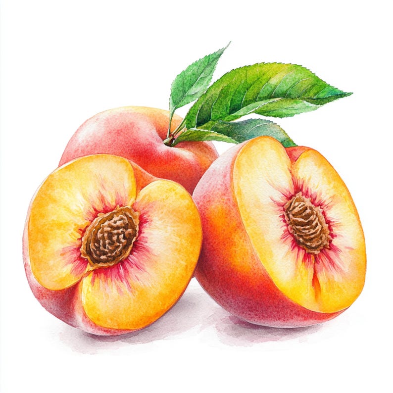 10 Printable Peaches, Watercolor Peaches, Peaches Clipart, Printable ...