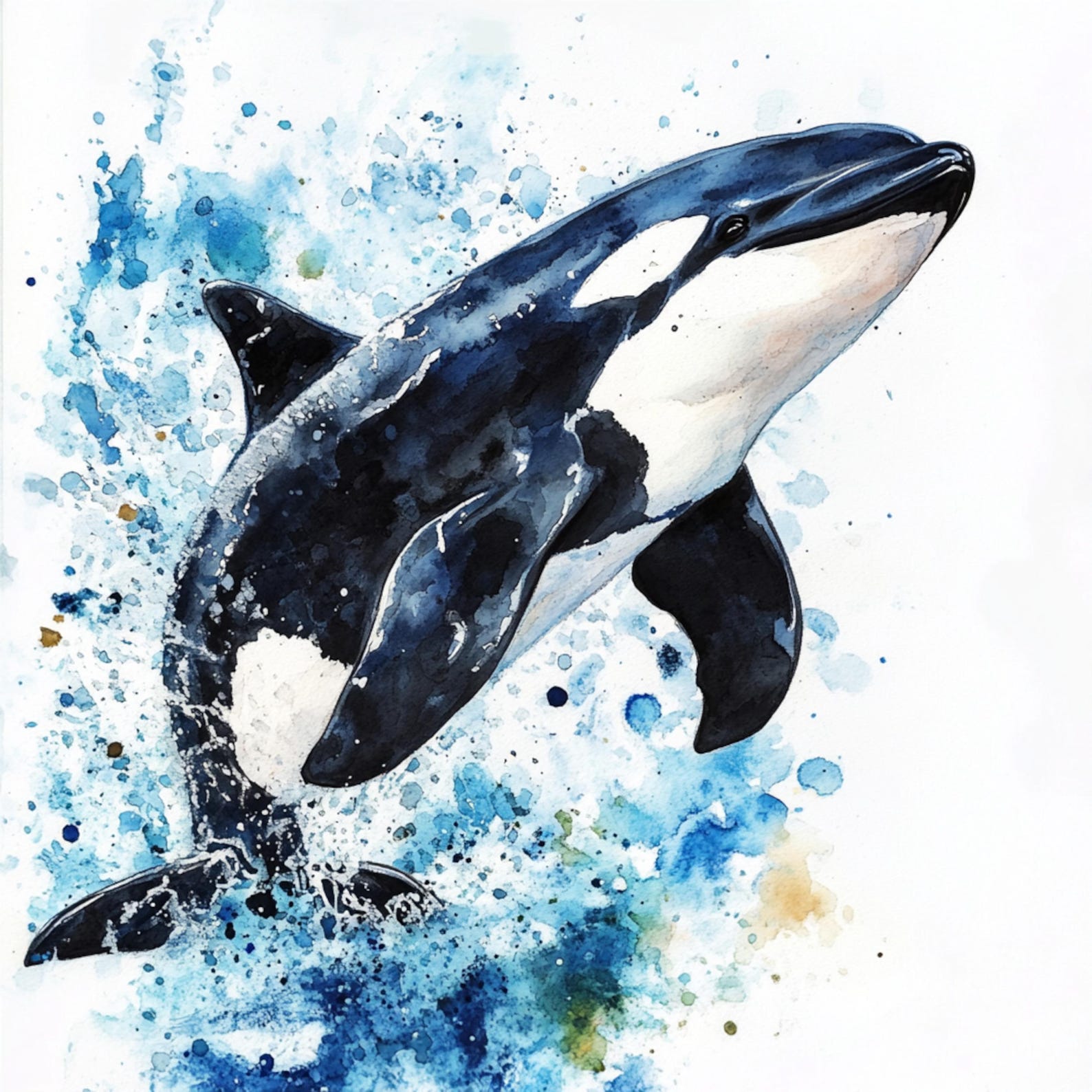 Printable Orka Clipart, Dolphin Watercolor, 10 Nautical Clip Art ...