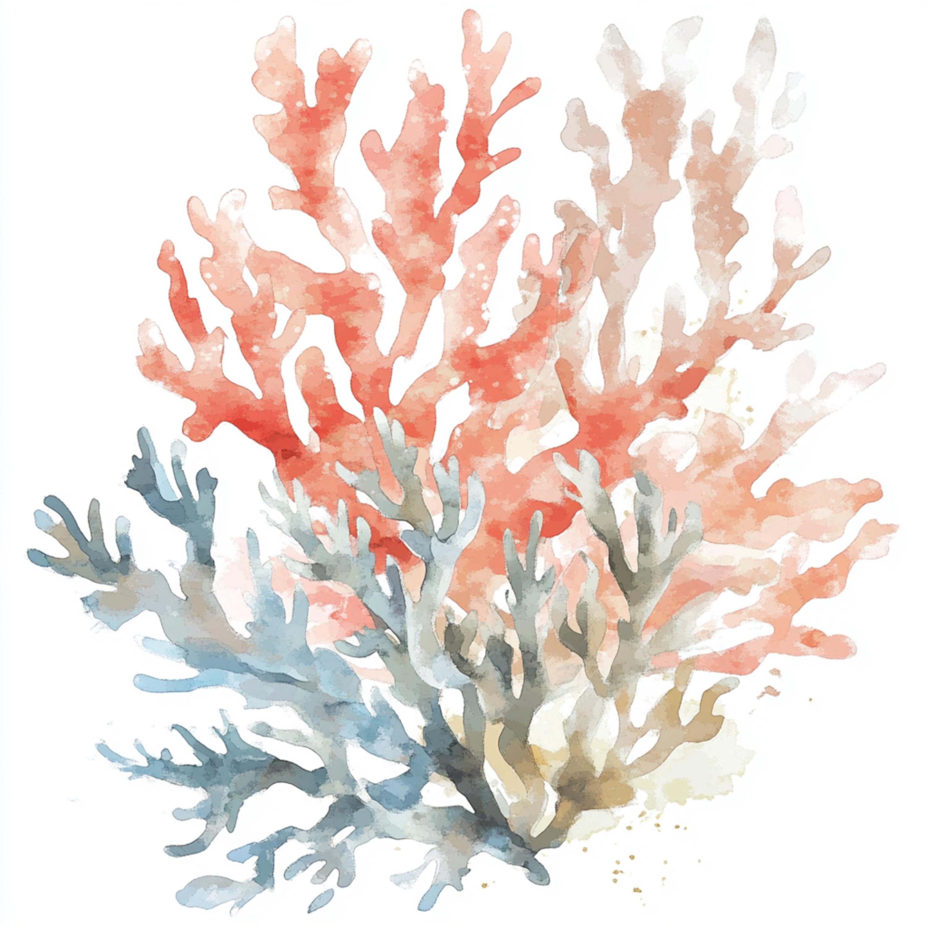 10 Printable Corals Clipart, Corals Watercolor, Nautical Print, Sea ...