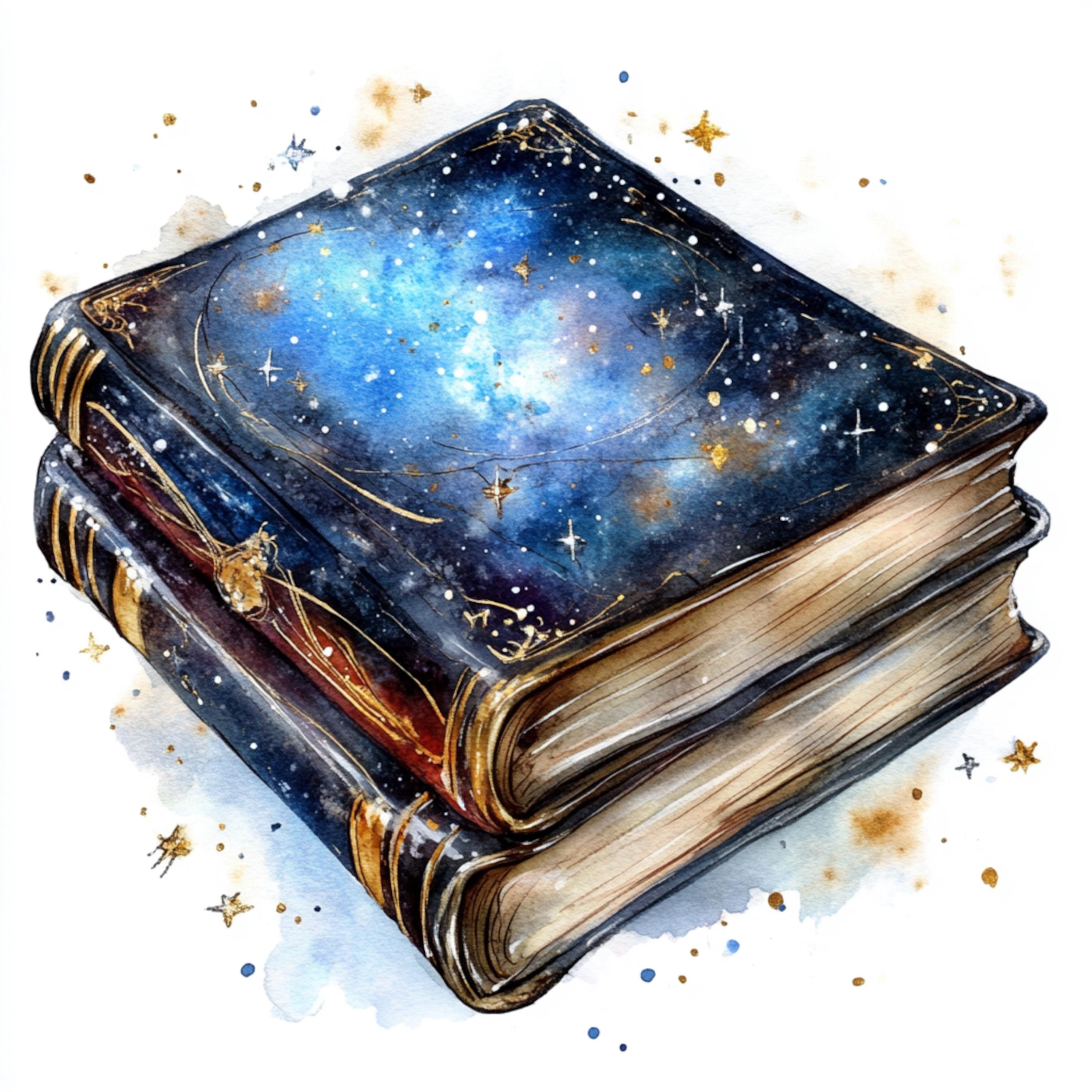 10 Printable Magic Books Clipart, Magic Book Watercolor, Printable Jpgs ...