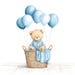 12 Printable Blue Balloons, Watercolor Party, Celebration Decor, Blue ...