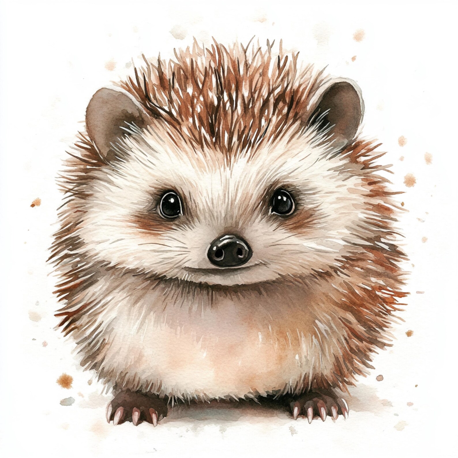 Cuty Hedgehogs Watercolor, Hedgehogs Art, Printable Watercolor, High ...