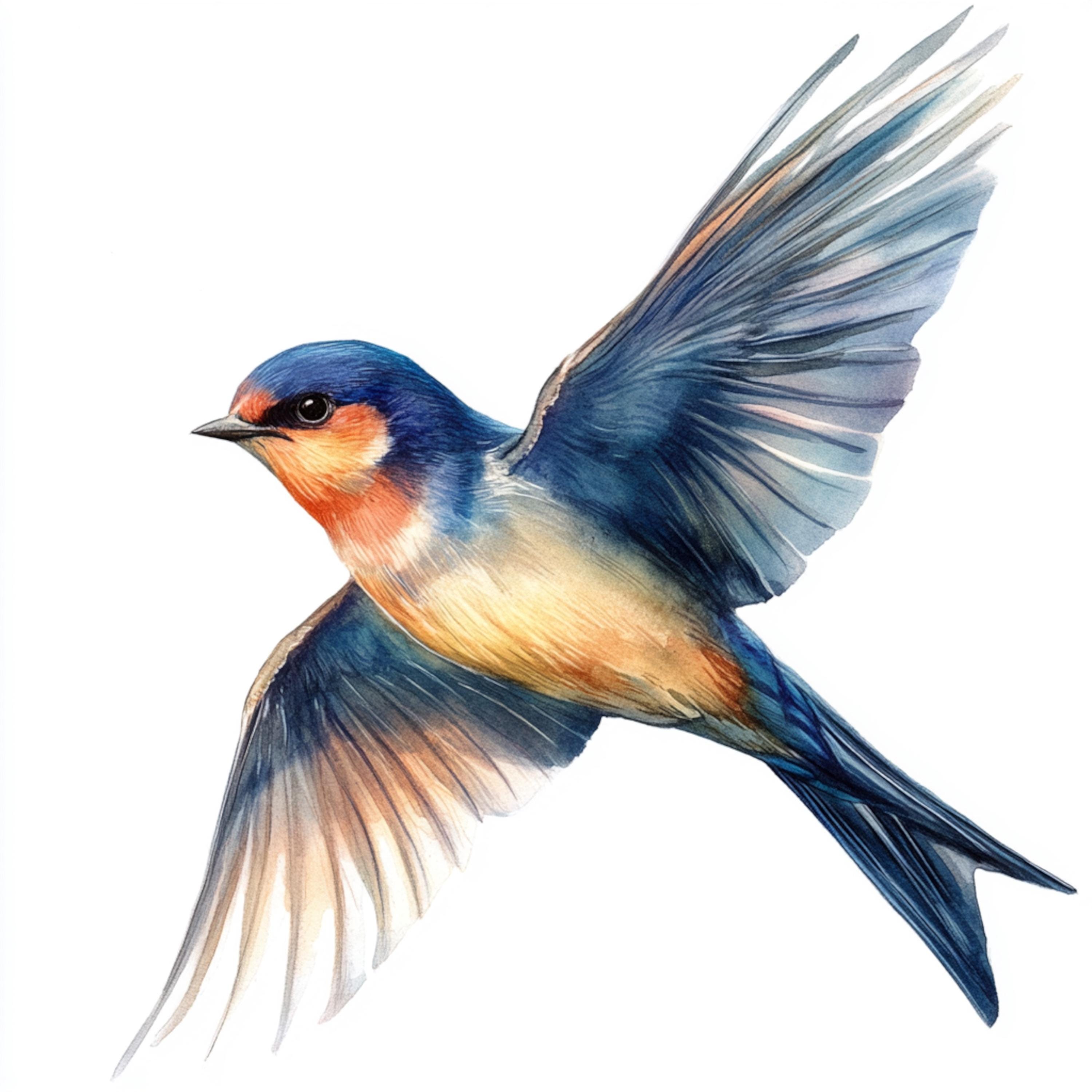 10 Printable Swallow, Swallow Bird, Watercolor Bird, Swallow Clip Art ...