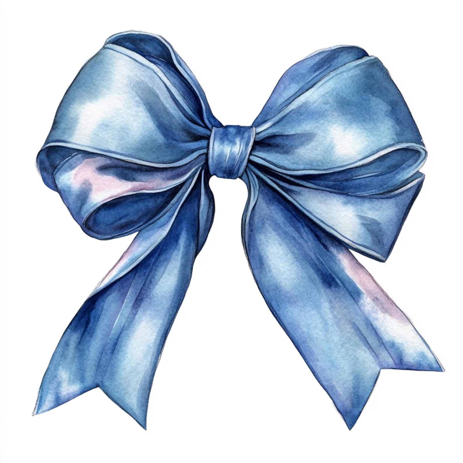 Printable Blue Bows, Watercolor Bows, Blue Clip Art, Bows Decor, DIY ...