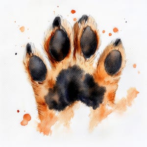 10 Printable Dogs Paw Clipart, Watercolor Paws, Cute Dogs Paws ...