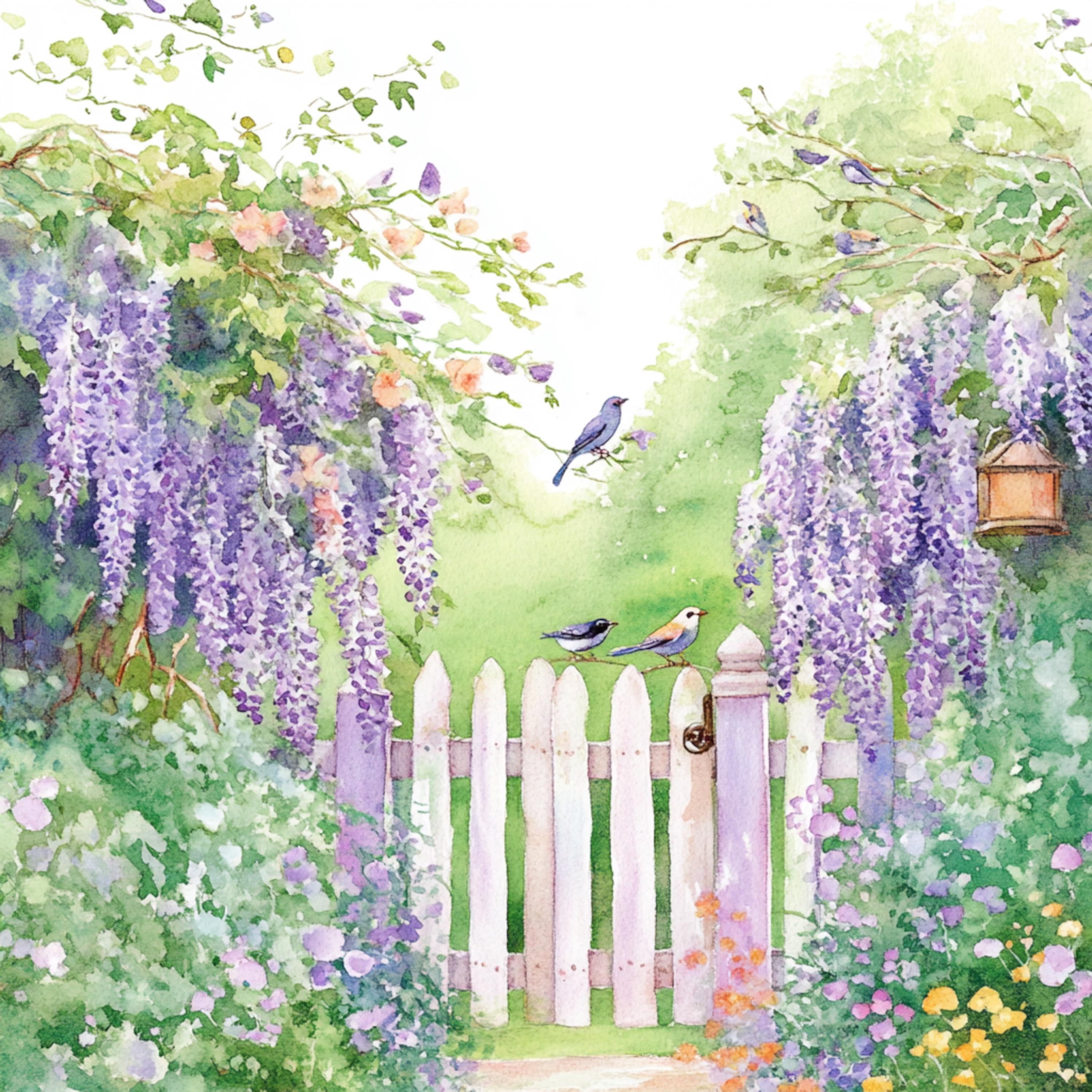 10 Printable Gates, Floral Garden Gates Country Fence With Wisteria ...