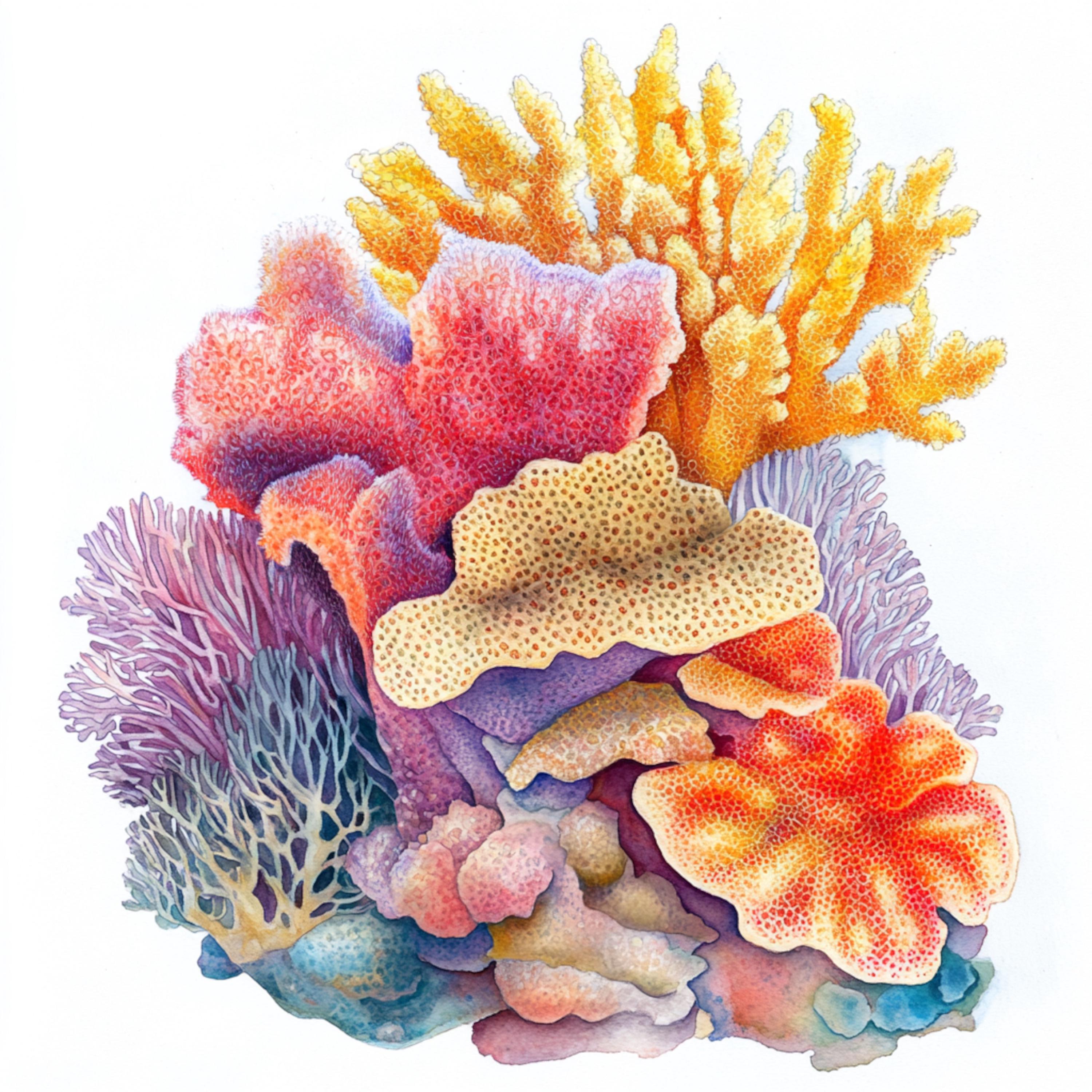 Printable Corals Clipart, Corals Watercolor, Nautical Print, Printable ...