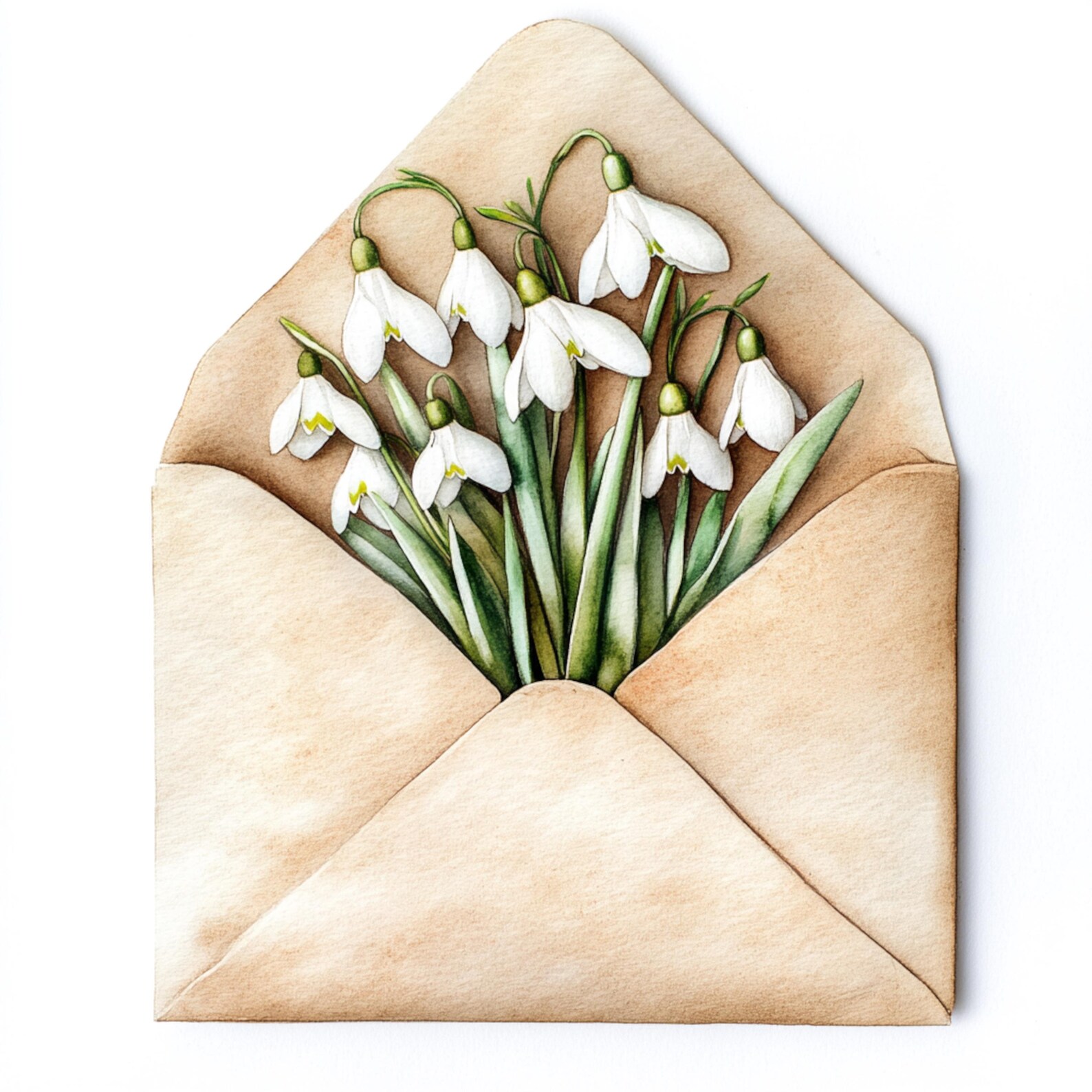 10 Printable Snowdrop Flowers Decor, Snowdrops in Envelope Images ...