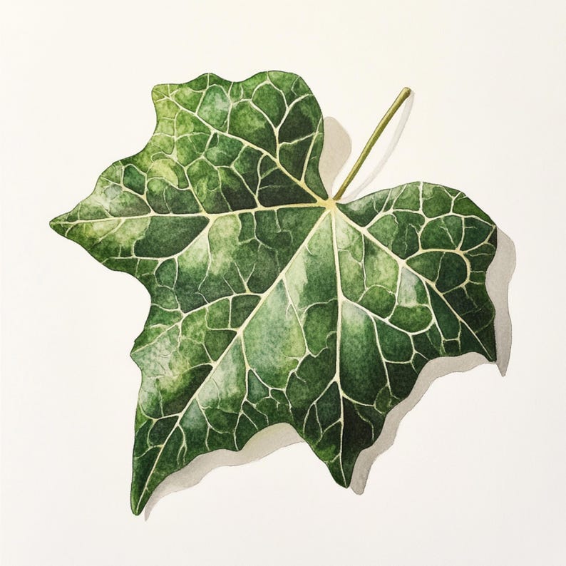 Printable Ivy Leaf Decor, Watercolor 10 Images, Ivy Botanical Art ...