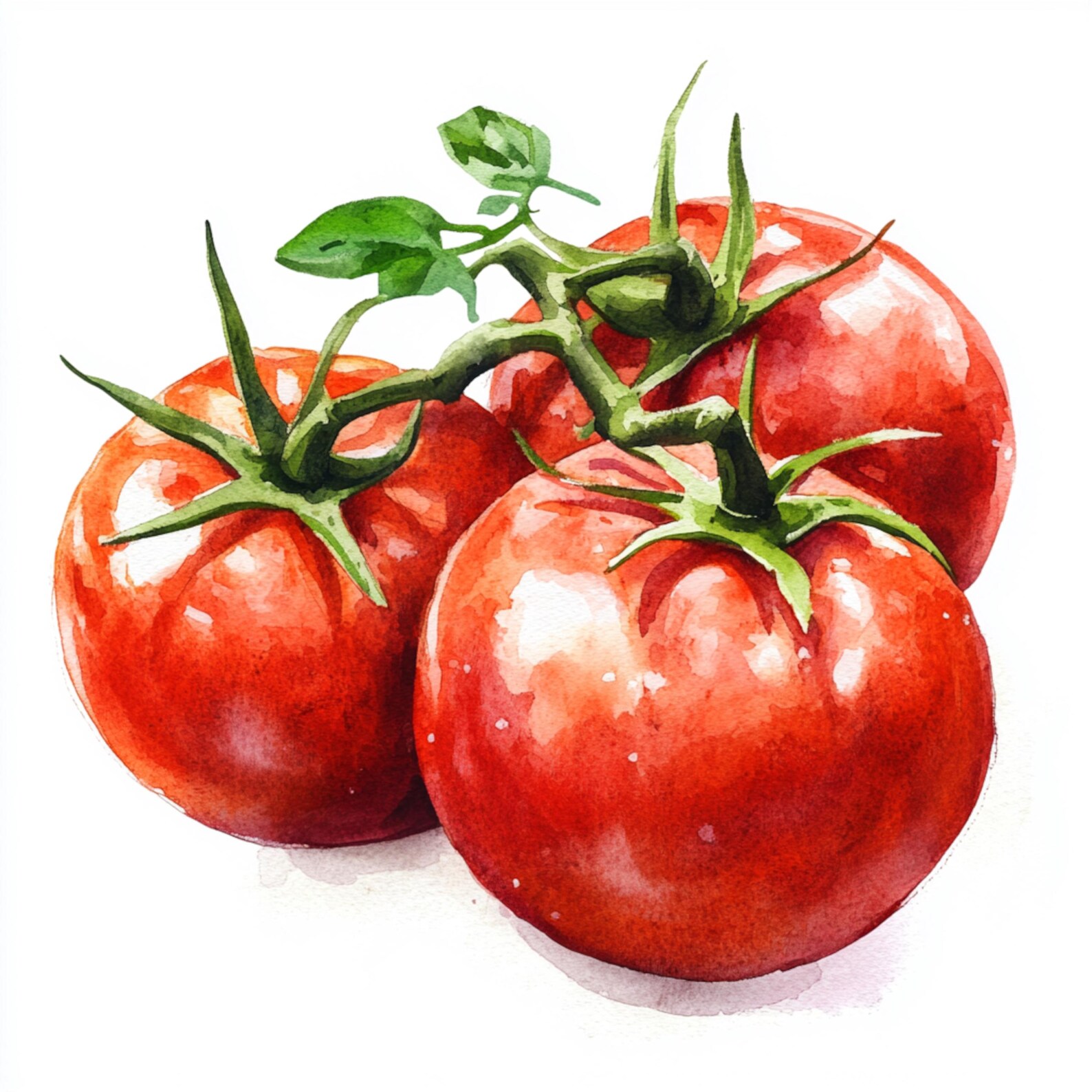 Printable Tomato Decor, Watercolor Images, Tomatoes Art, 10 Clip Art ...