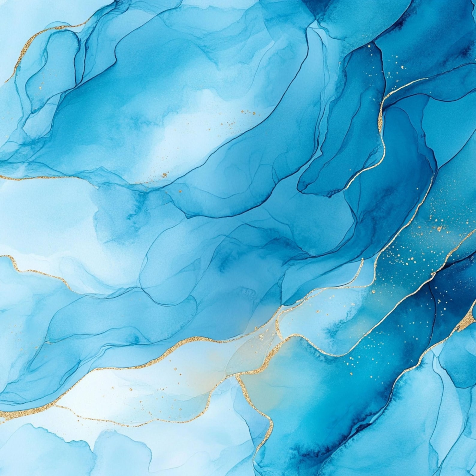 10 Printable Watercolor Blue Turquoise Abstract, Turquoise Abstract and ...