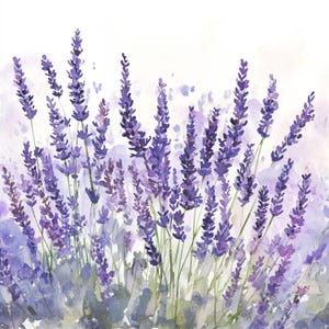 10 Printable Lavender Border, Watercolor Flower, Lavender Botanical ...