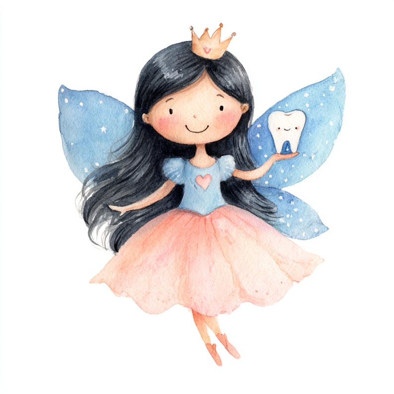 10 Printable Tooth Fairy Clipart, Tooth Fairy With Tooth, Charming and ...