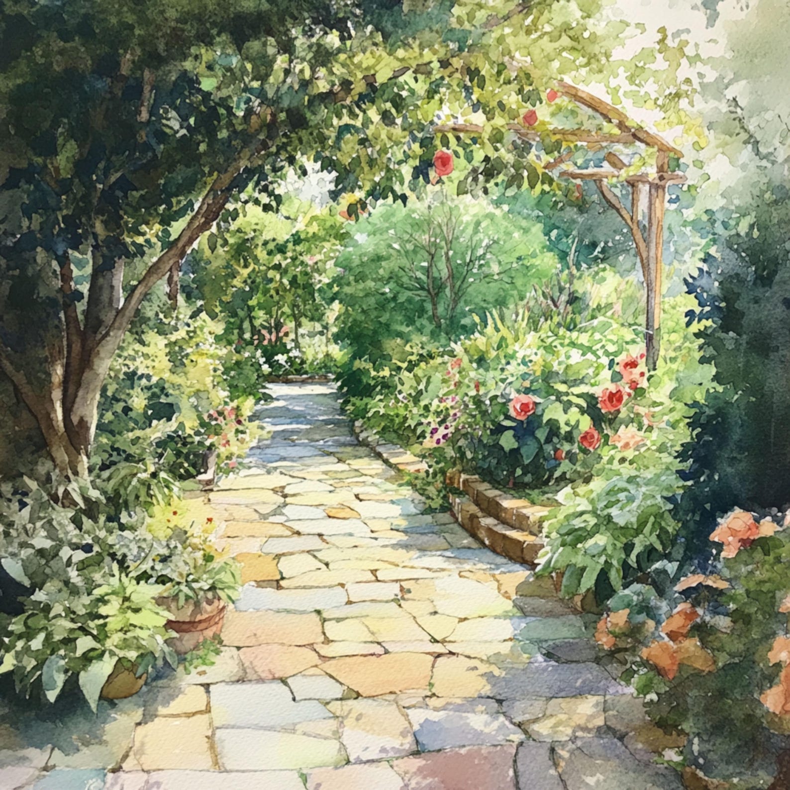 Printable Garden Art, Watercolor Art, English Garden Print, Clip Art ...