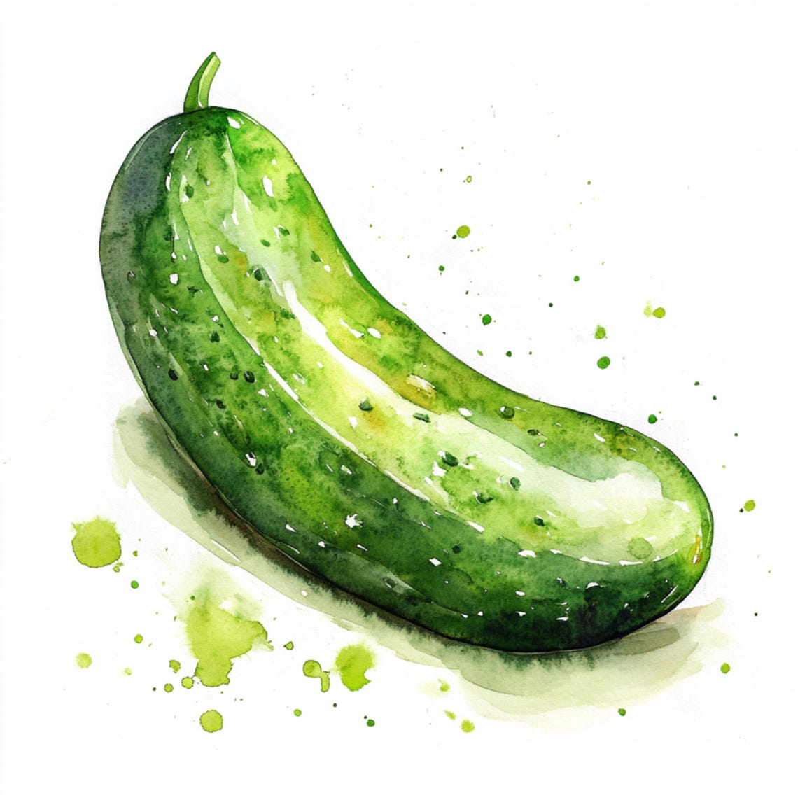 Printable Cucumber Decor, Watercolor Cucumbers, Cucumber Art, 10 Clip ...