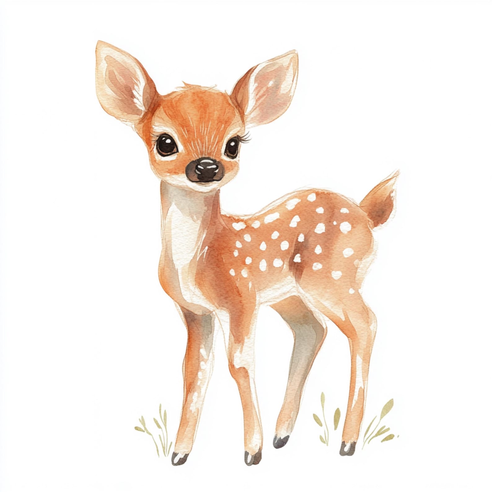 10 Fawn Baby Clipart, Bemby for Nursery, Printable Watercolor Clipart ...