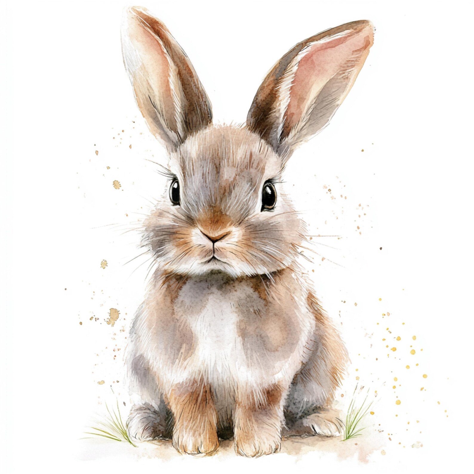 Printable Cute Lovely Rabbit Clipart, Watercolor Art, Printable JPG ...