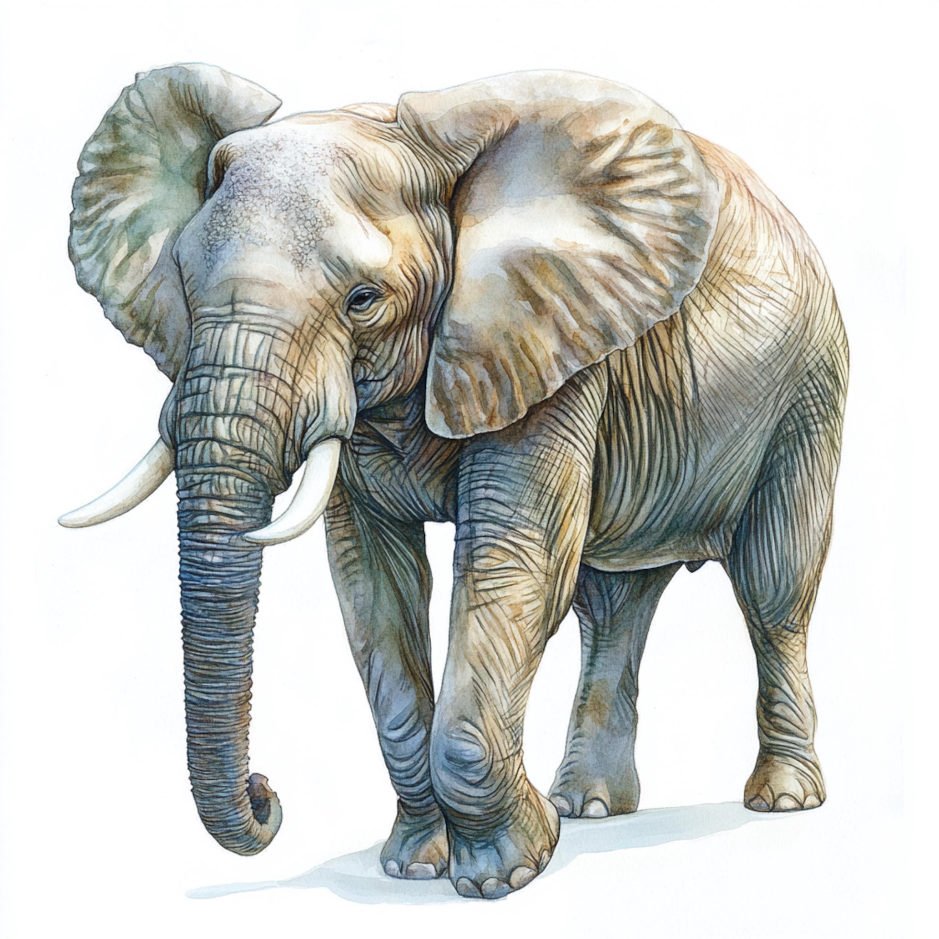 10 Printable Elephant, Watercolor Elephant, Elephante Clipart ...