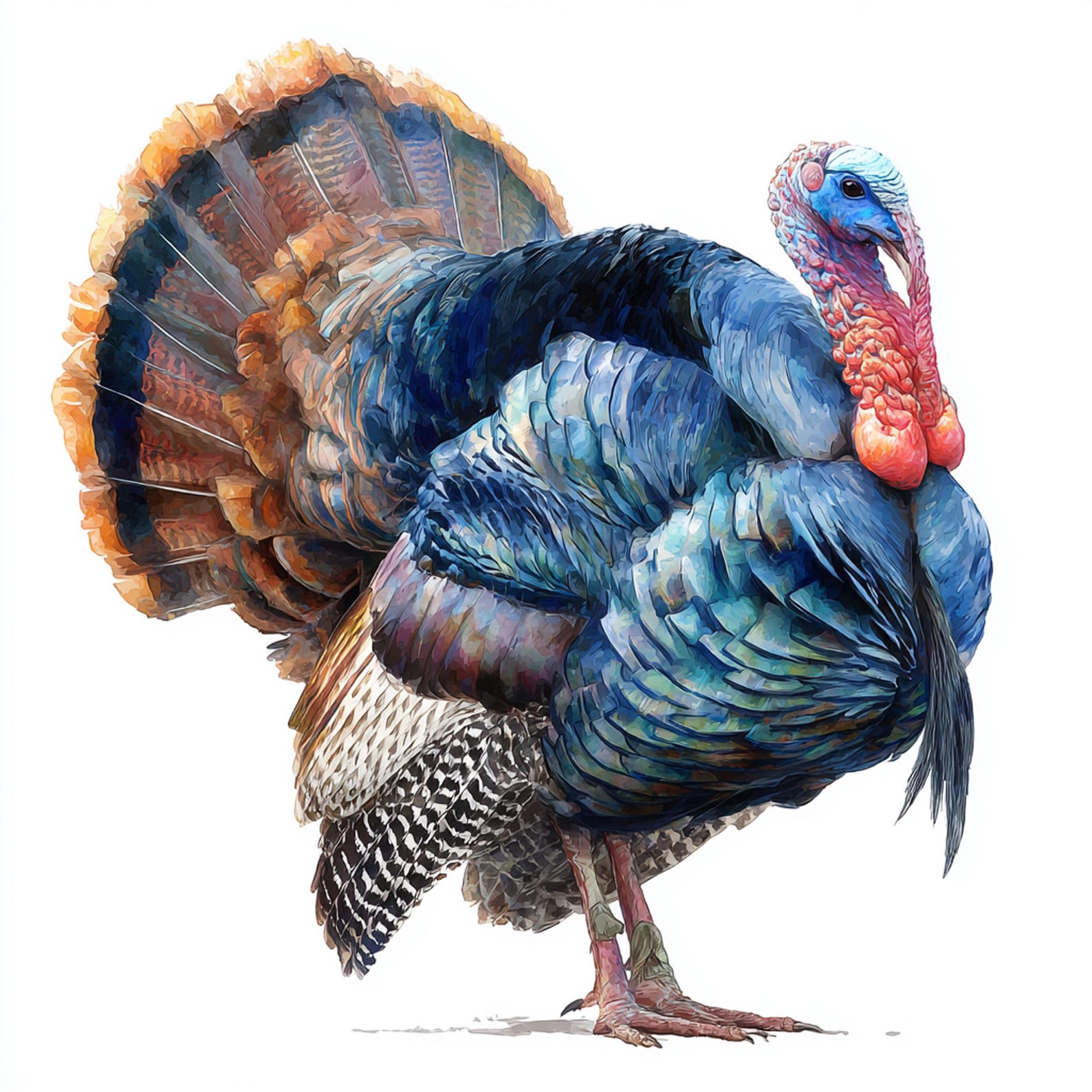 12 Printable Turkey Clipart, Watercolor Thanksgiving, Cute Clipart ...