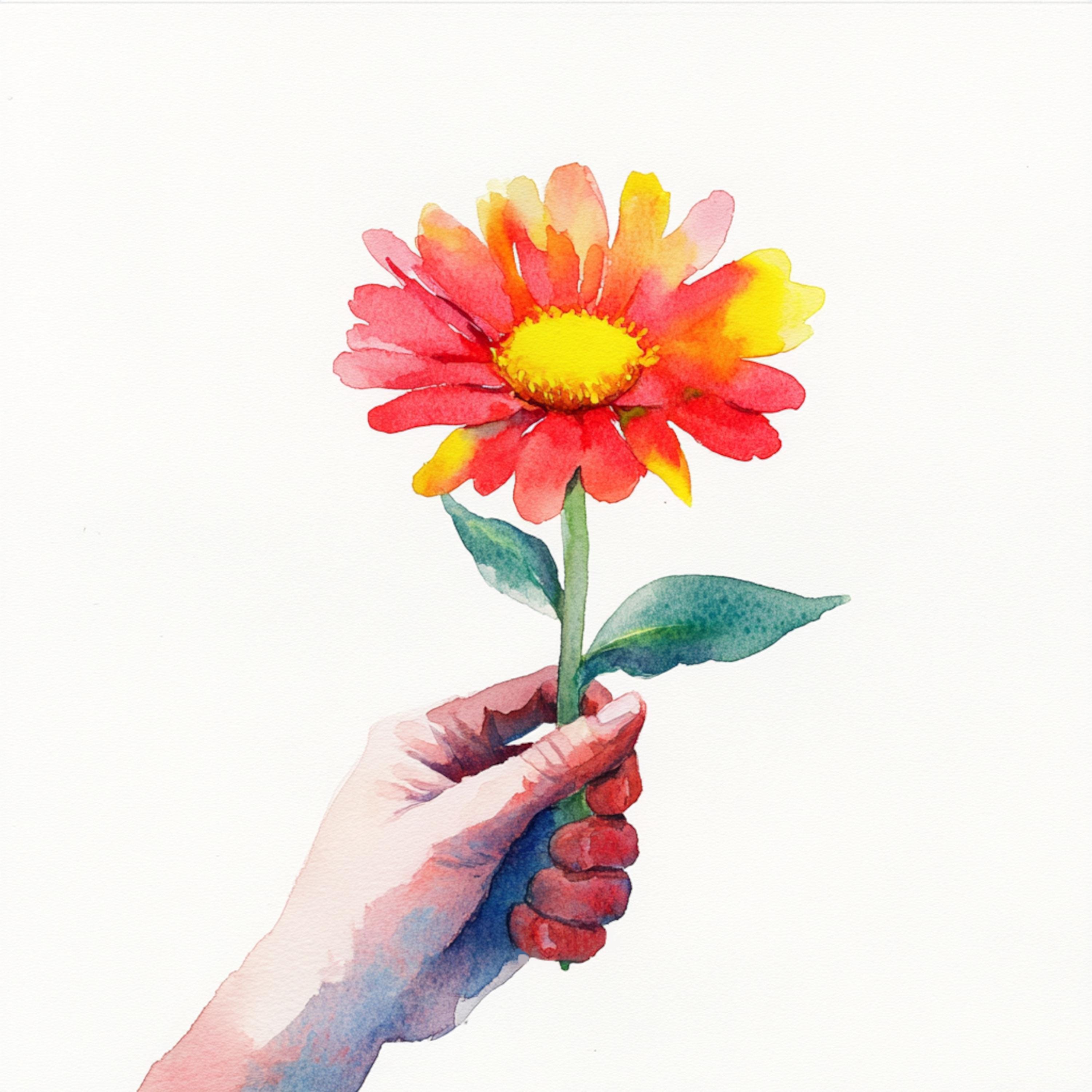 9 Printable Hand Holding Flower, Watercolor Hand, Holding Flower Hand ...