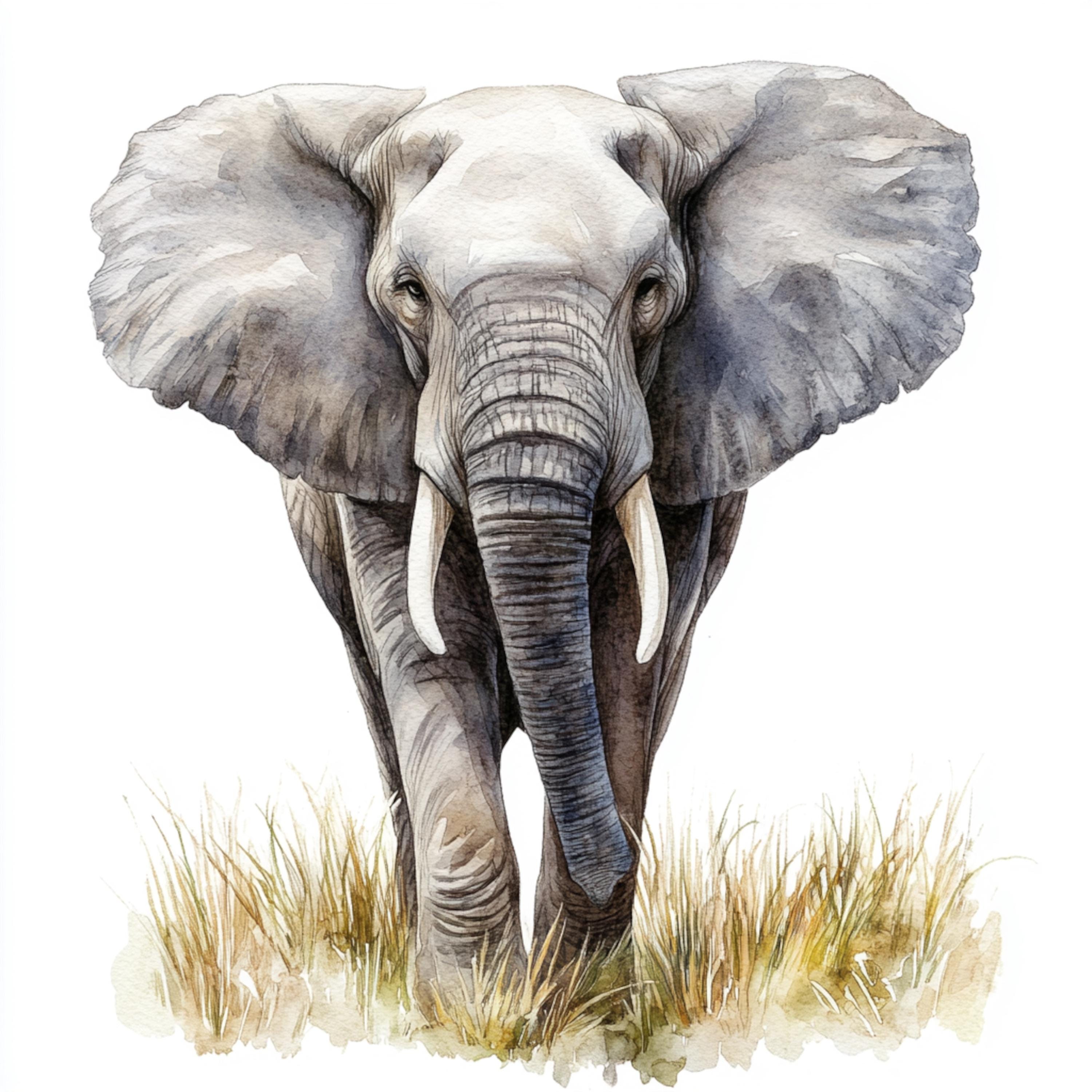 10 Printable Elephant, Watercolor Elephant, Elephante Clipart ...