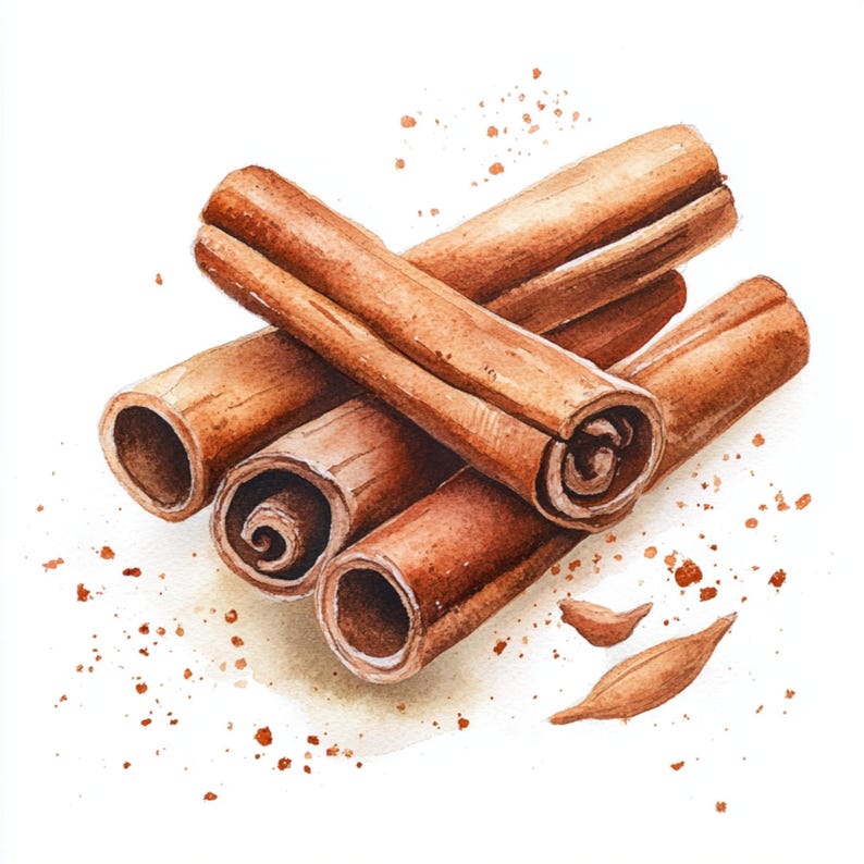 Printable Cinnamon, Watercolor Images, Cinnamon Sticks Decor, 10 Clip ...