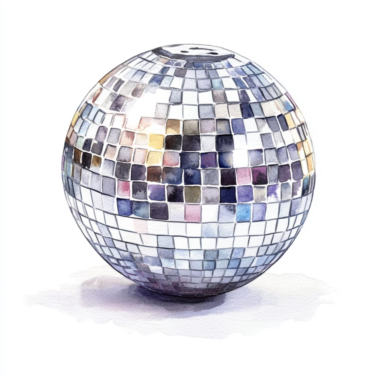 10 Printable Disco Ball, Watercolor Party Balls, Celebration Decor, DIY ...