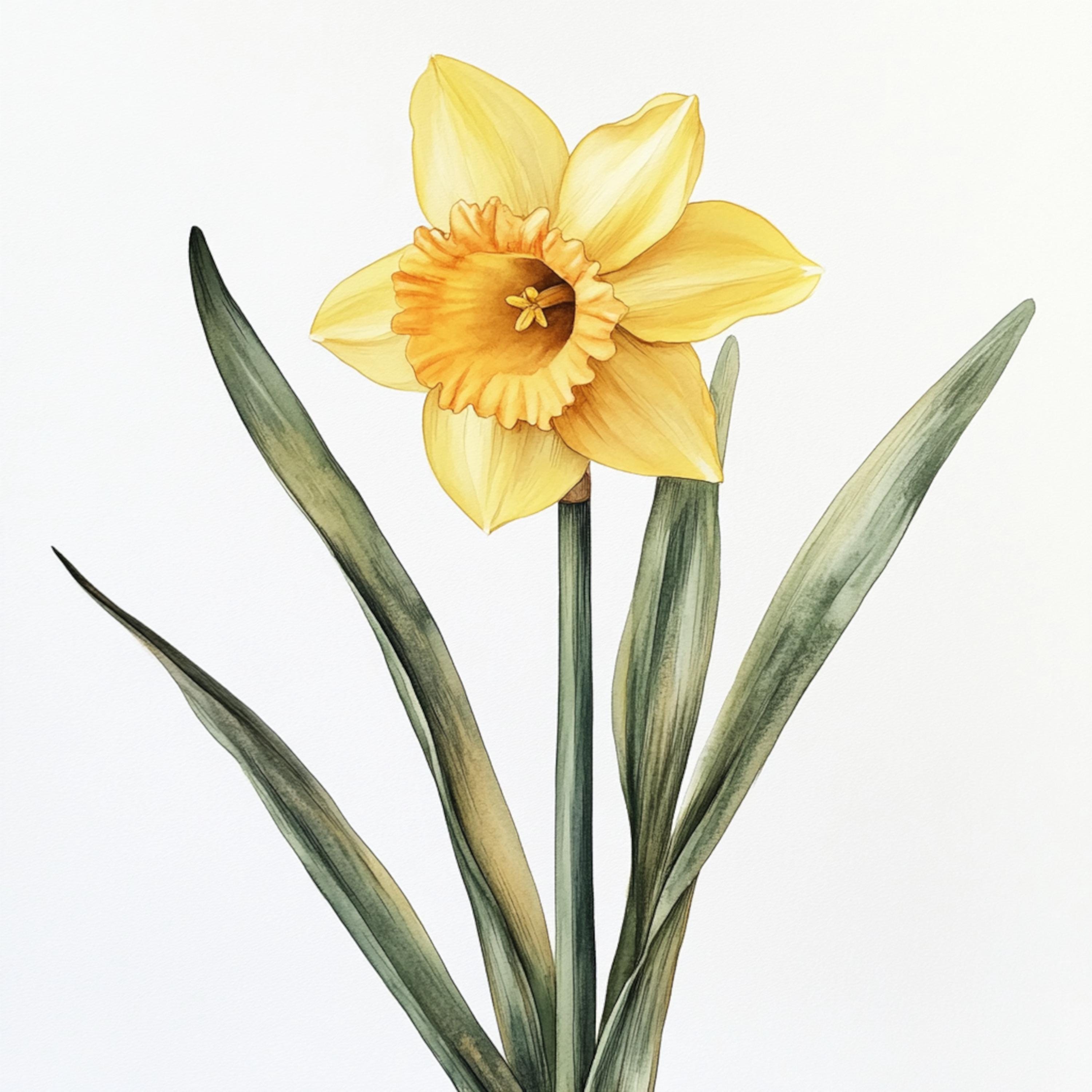 10 Printable Daffodil Decor, Daffodil Watercolor Images, Spring ...